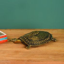 Dhokra Brass Turtle – Handcrafted Gold Sculpture | Artisans Rose